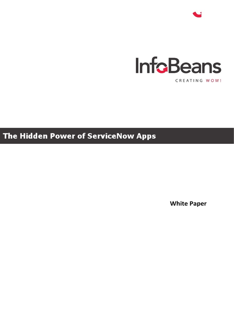 White Paper - The Hidden Power of ServiceNow Apps PDF | PDF ...
