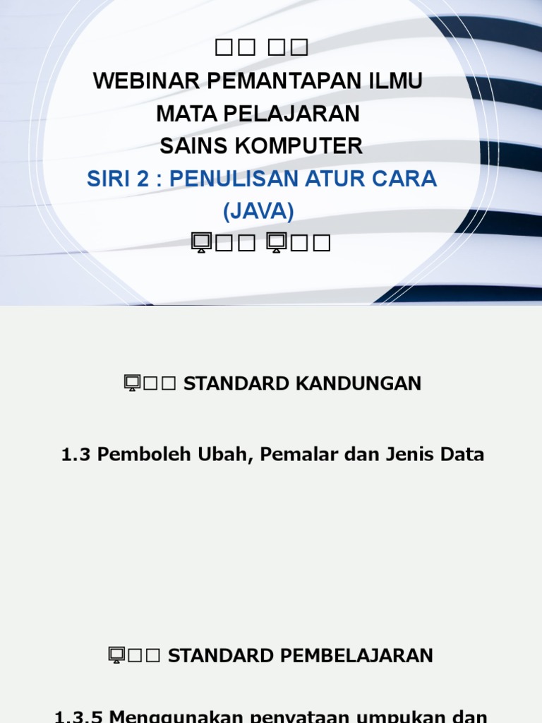 Webinar SK Siri 2 - Penulisan Atur Cara (Java) | PDF