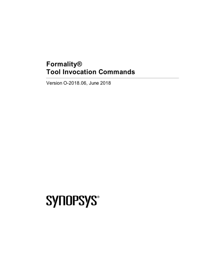 Formality® Tool Invocation Commands: Version O-2018.06, June 2018 | PDF ...