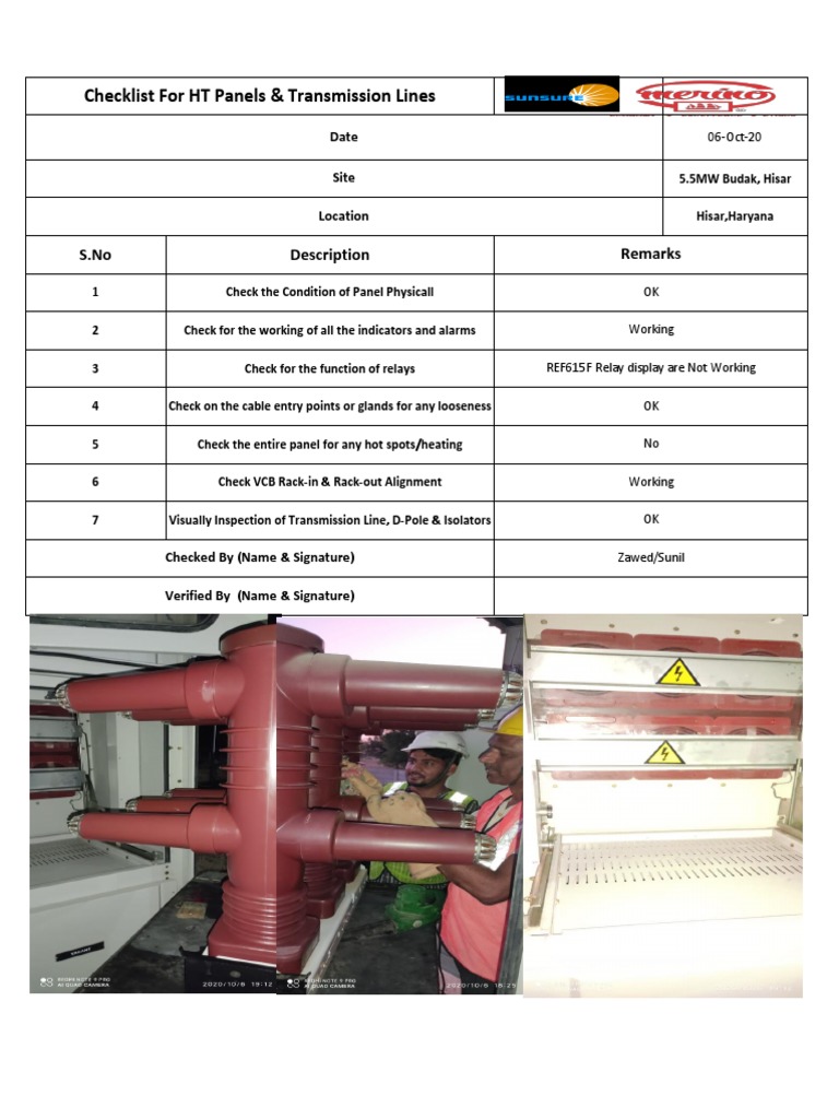 HT Panel Checklist | PDF