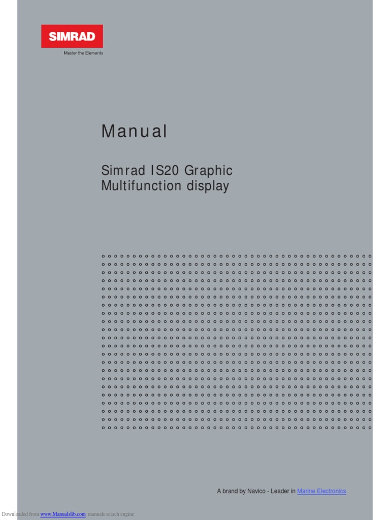Manual: Simrad IS20 Graphic Multifunction Display | PDF | Menu ...