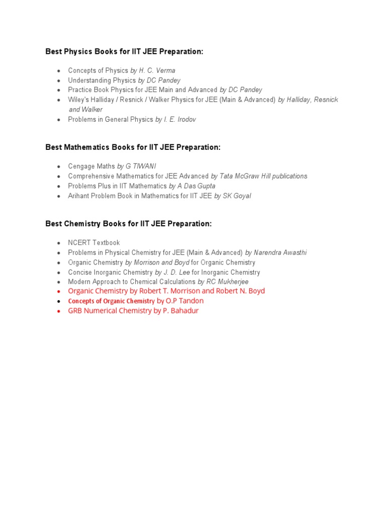 Best Physics Books For IIT JEE Preparation | PDF