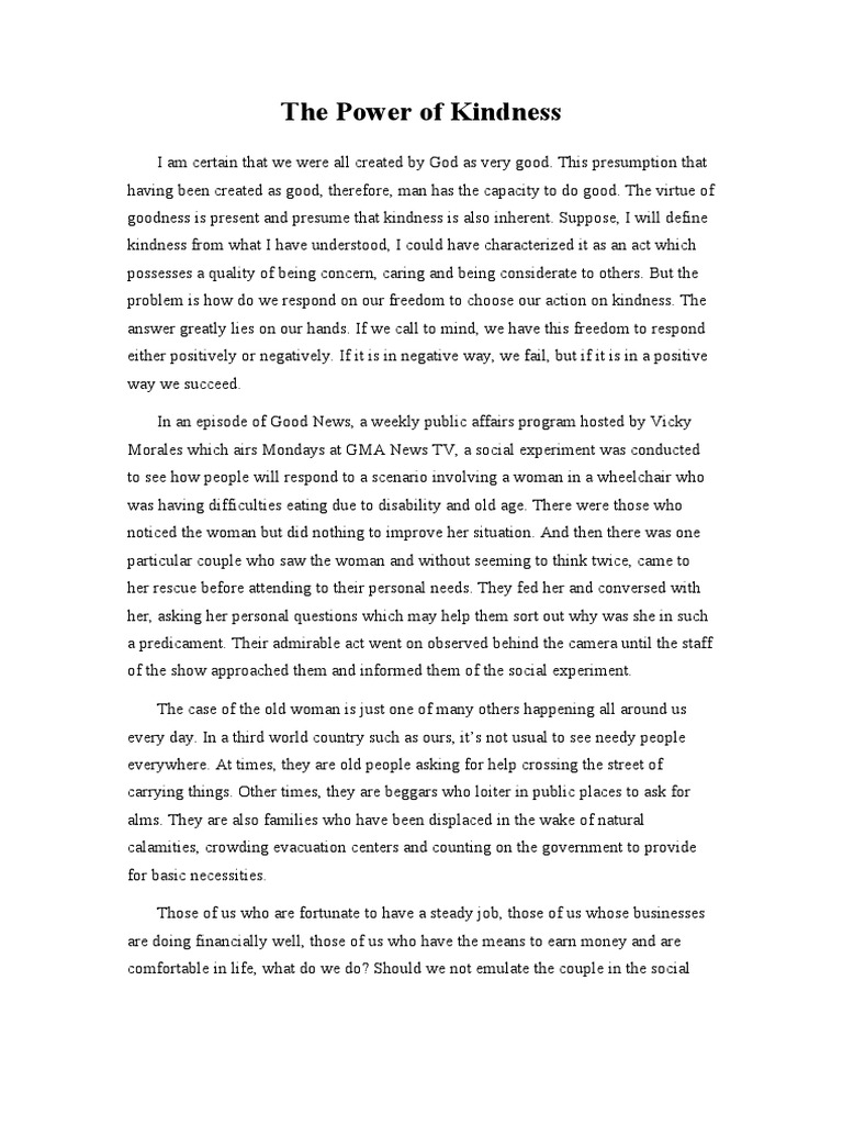 The Power of Kindness | Download Free PDF | Sympathy | Mind