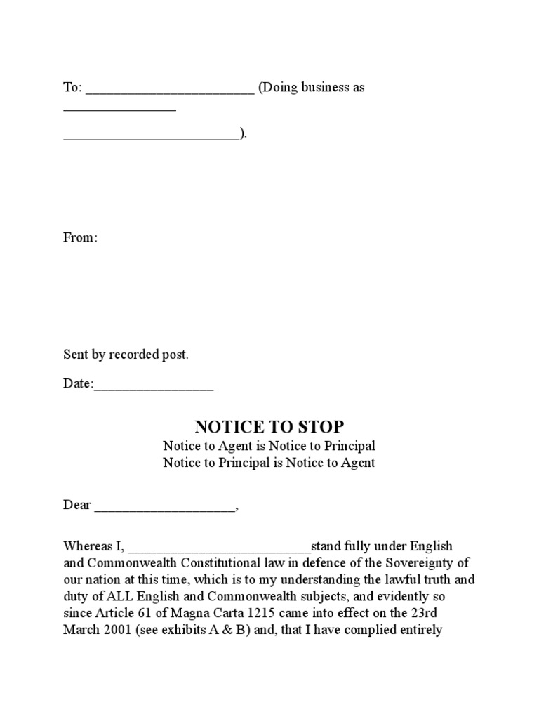 5 - Notice To Stop | PDF | Magna Carta | Oath Of Office