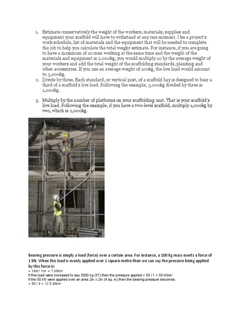 Scaffold Load Calculation Guide | PDF