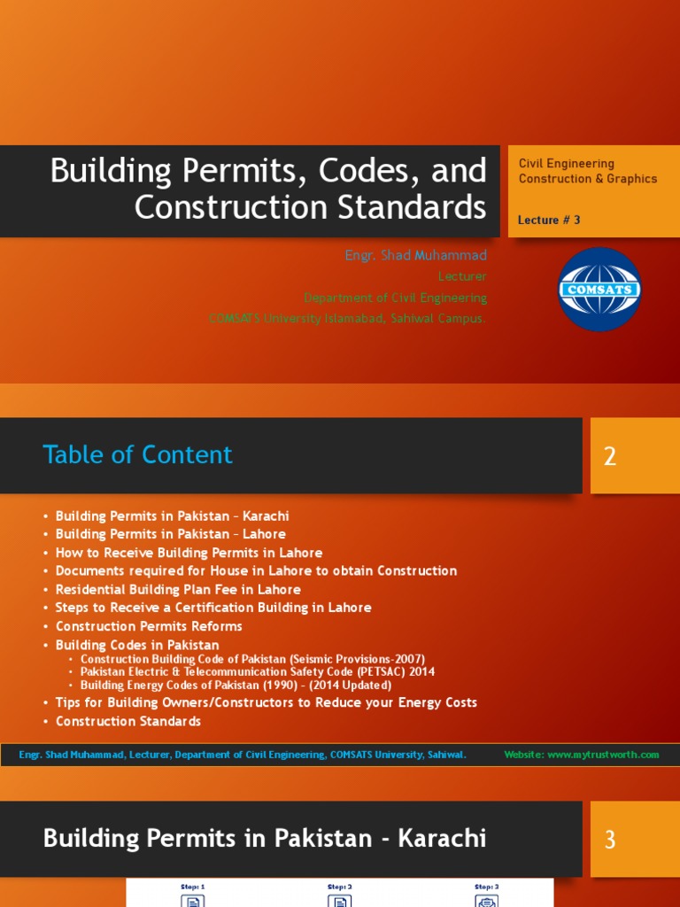 Lecture 3 Building Permits Codes and Construction Standards | PDF