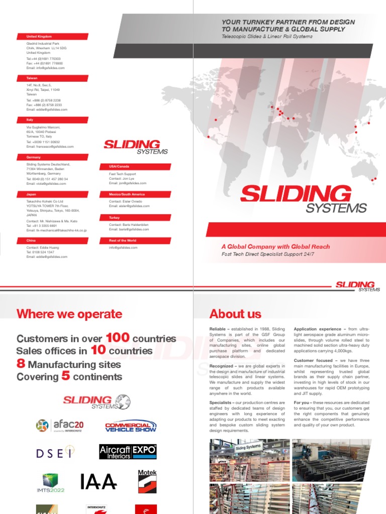 Sliding Systems Corporate Brochure | PDF | Stainless Steel | Steel