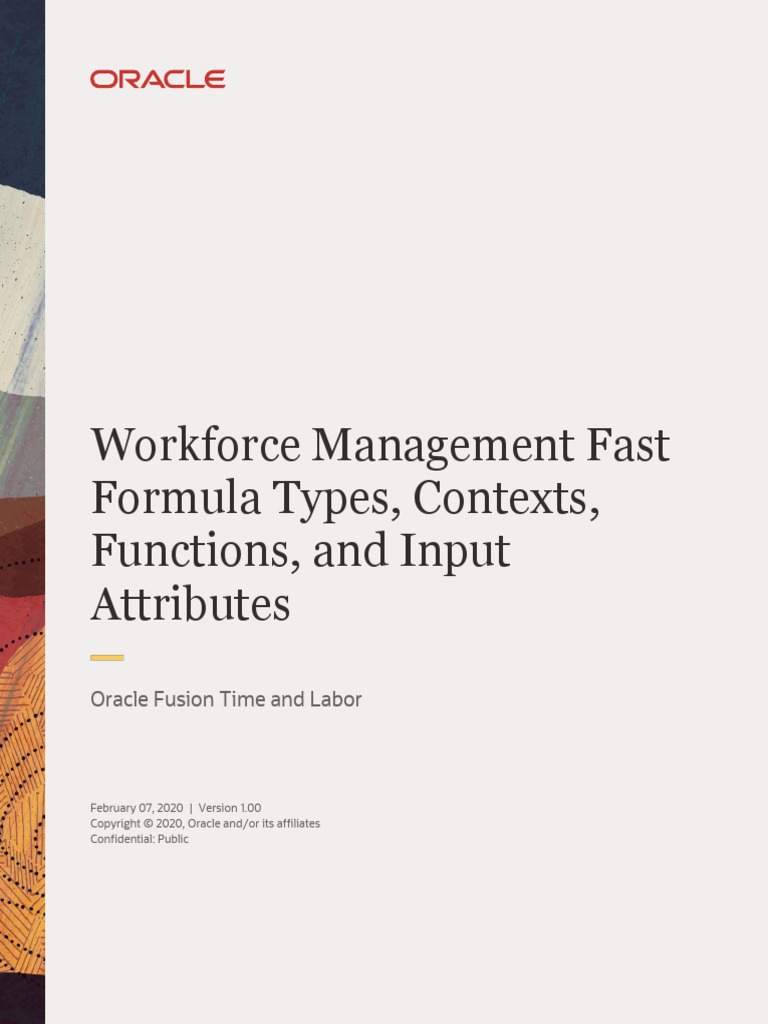 Workforce Management Fast Formula Types, Contexts, Functions, and Input ...