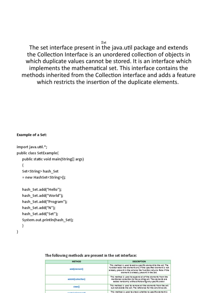 Set, List, Map Presentation | Download Free PDF | Method (Computer ...