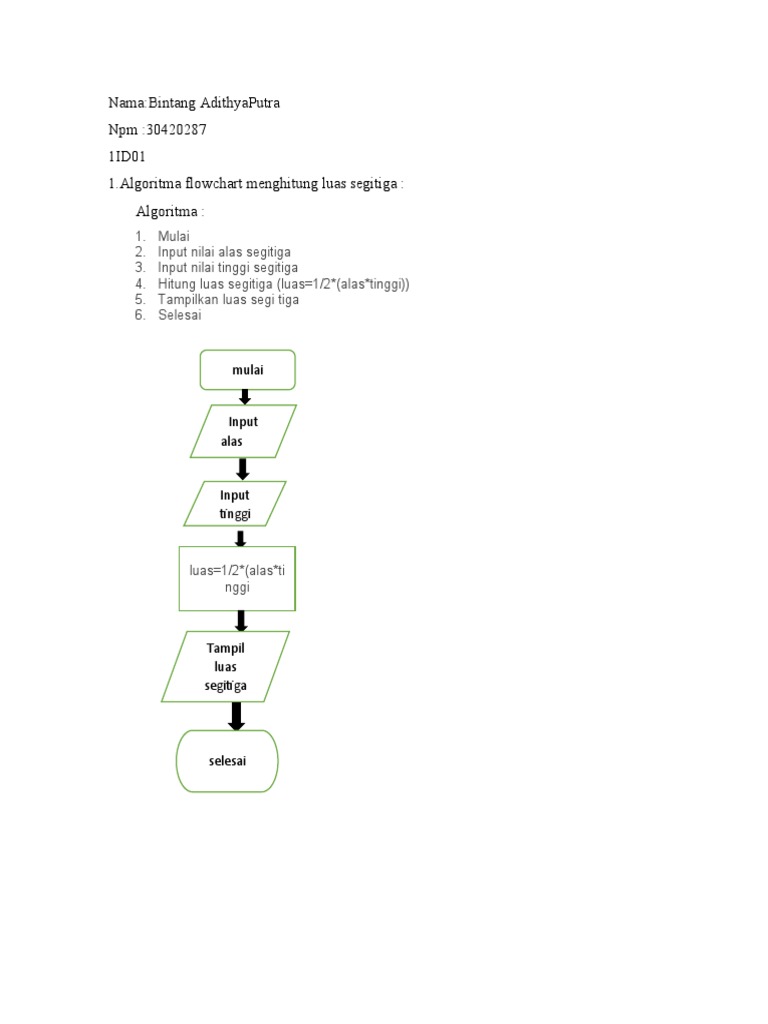 Algoritma Flowchart Menghitung Luas Segitiga | PDF