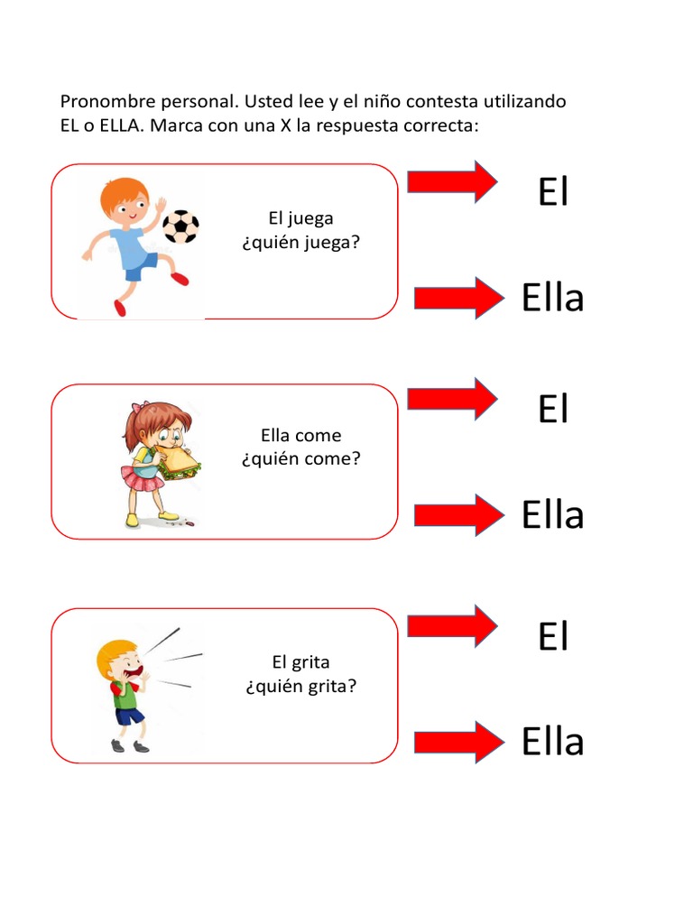 Él Ella Ellas Ellos | PDF | Artes del Lenguaje y Comunicación