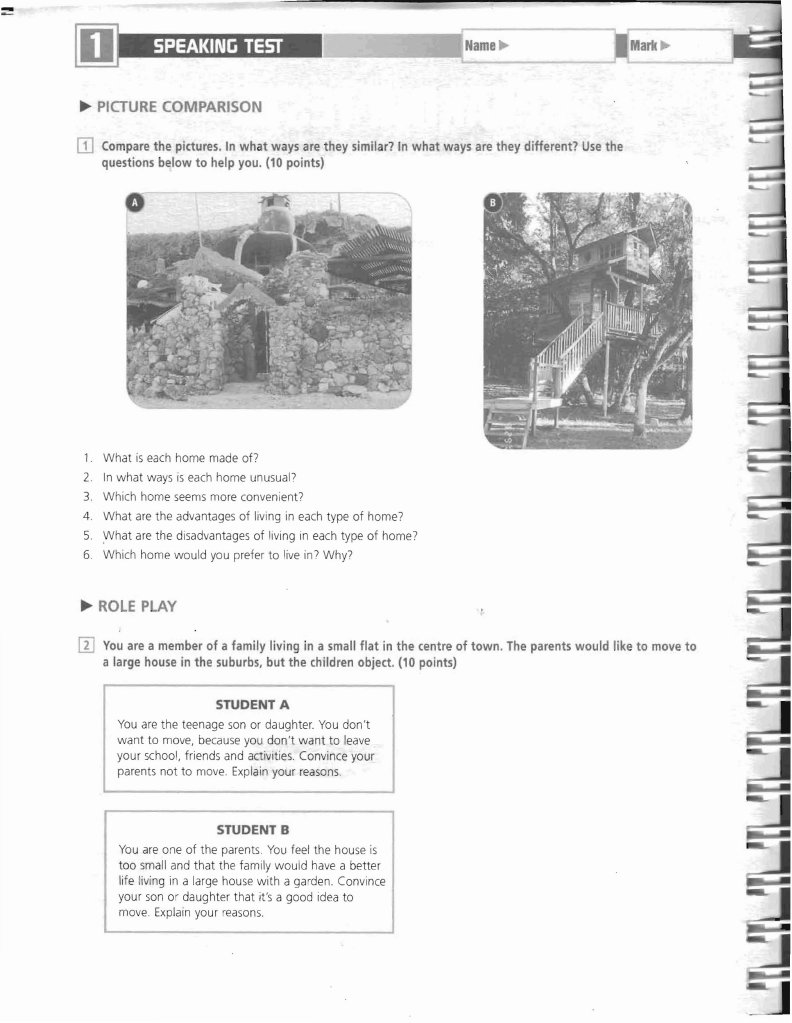 Speaking Test: Picture Comparison & Discussion | PDF
