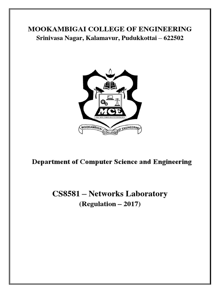 CS8581-Networks Lab - Manual PDF | PDF | Port (Computer Networking) | Domain Name System
