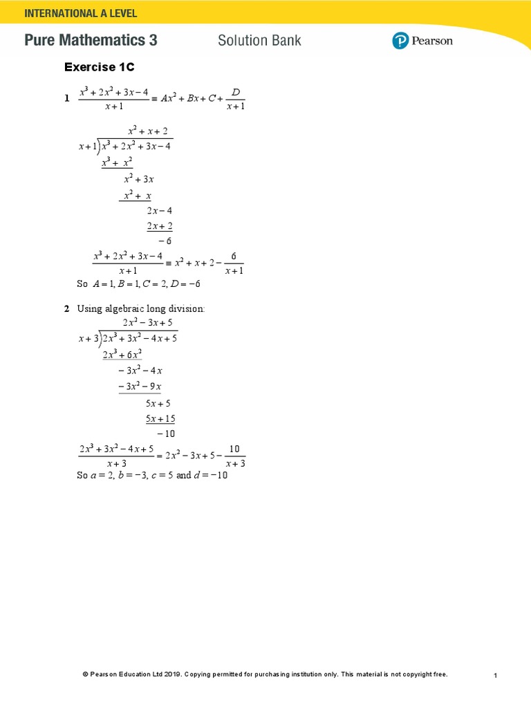 Ial Maths p3 Ex1c PDF | PDF | Algebra | Teaching Mathematics