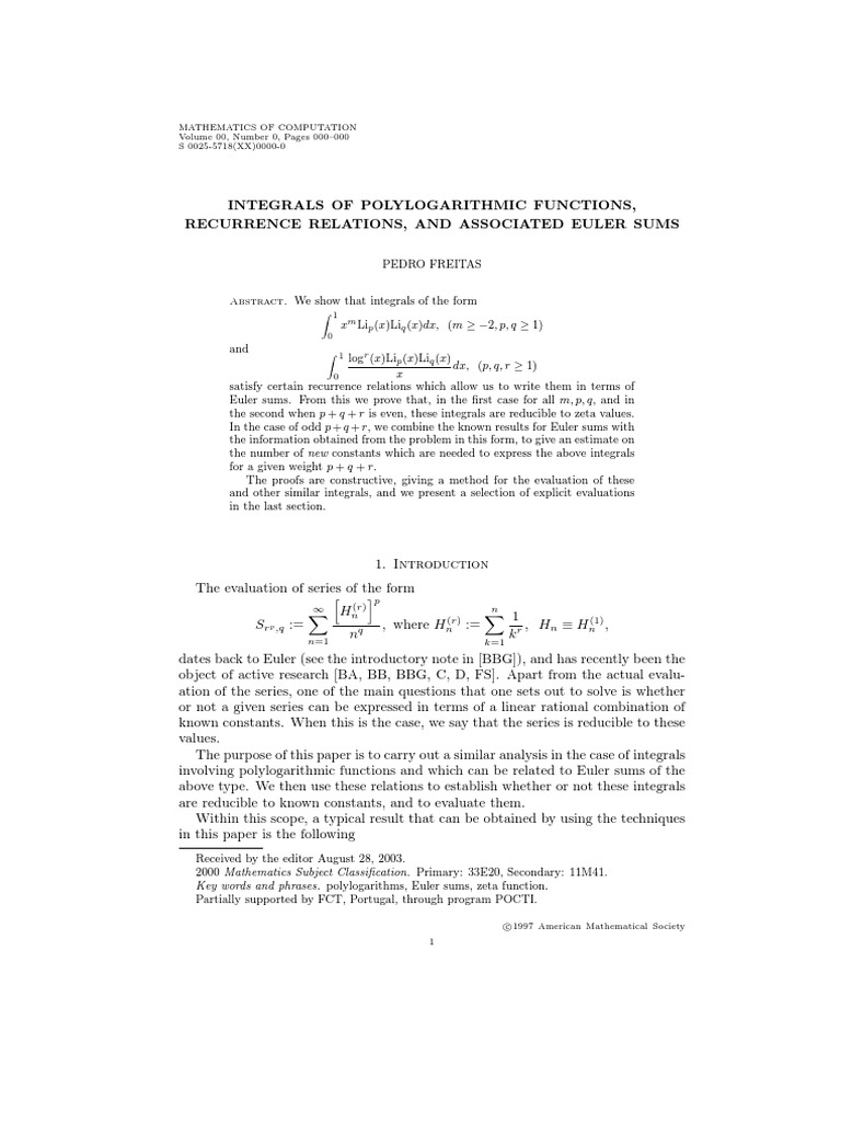 Mathematics of Computation Volume 00, Number 0, Pages 000-000 S 0025 ...