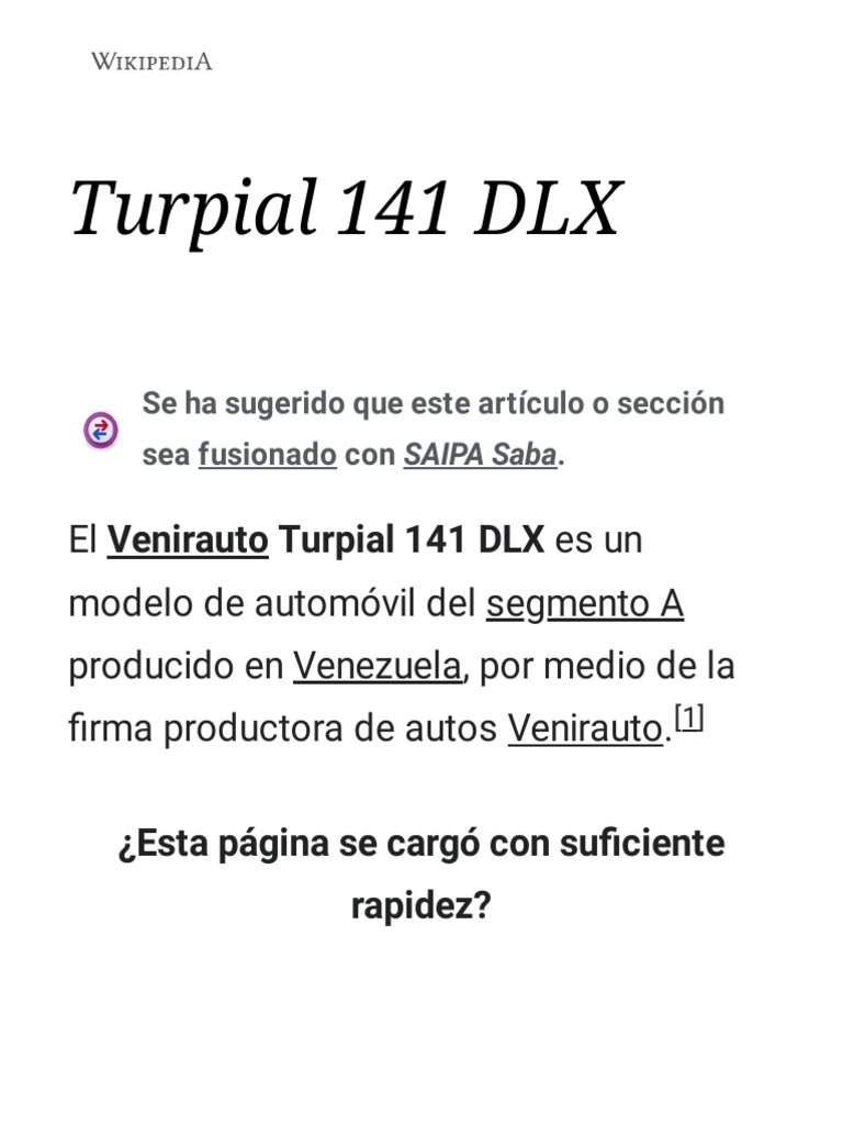 Venirauto Turpial 141 DLX: Especificaciones y Detalles | PDF ...
