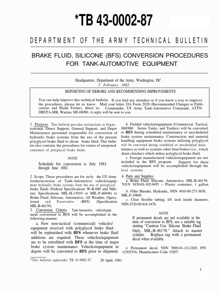Department of The Army Technical Bulletin | PDF | Brake ...