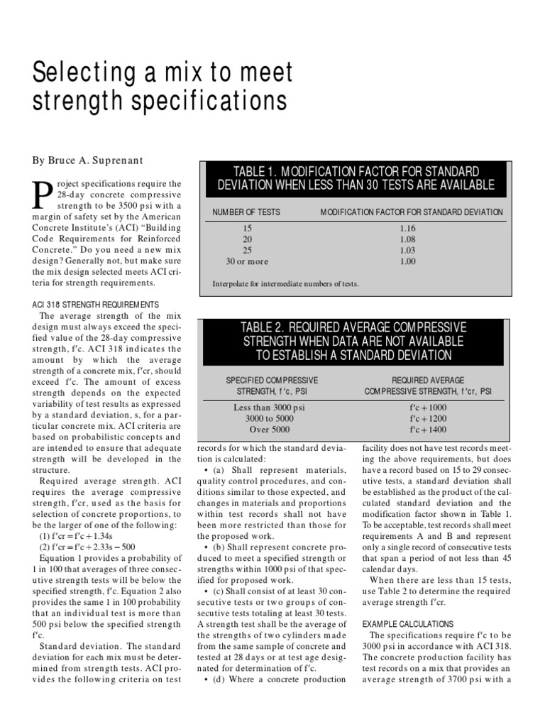 Concrete Construction Article PDF - Selecting A Mix To Meet Strength ...