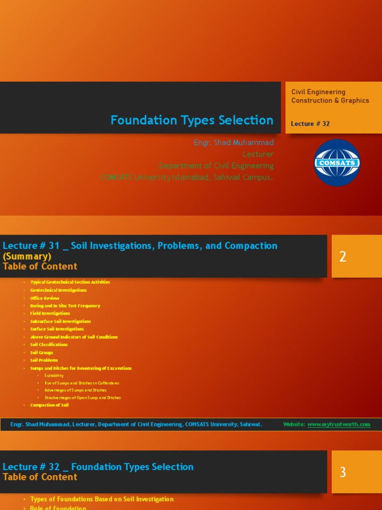 Lecture 32 - Foundation Types Selection | PDF | Foundation (Engineering ...
