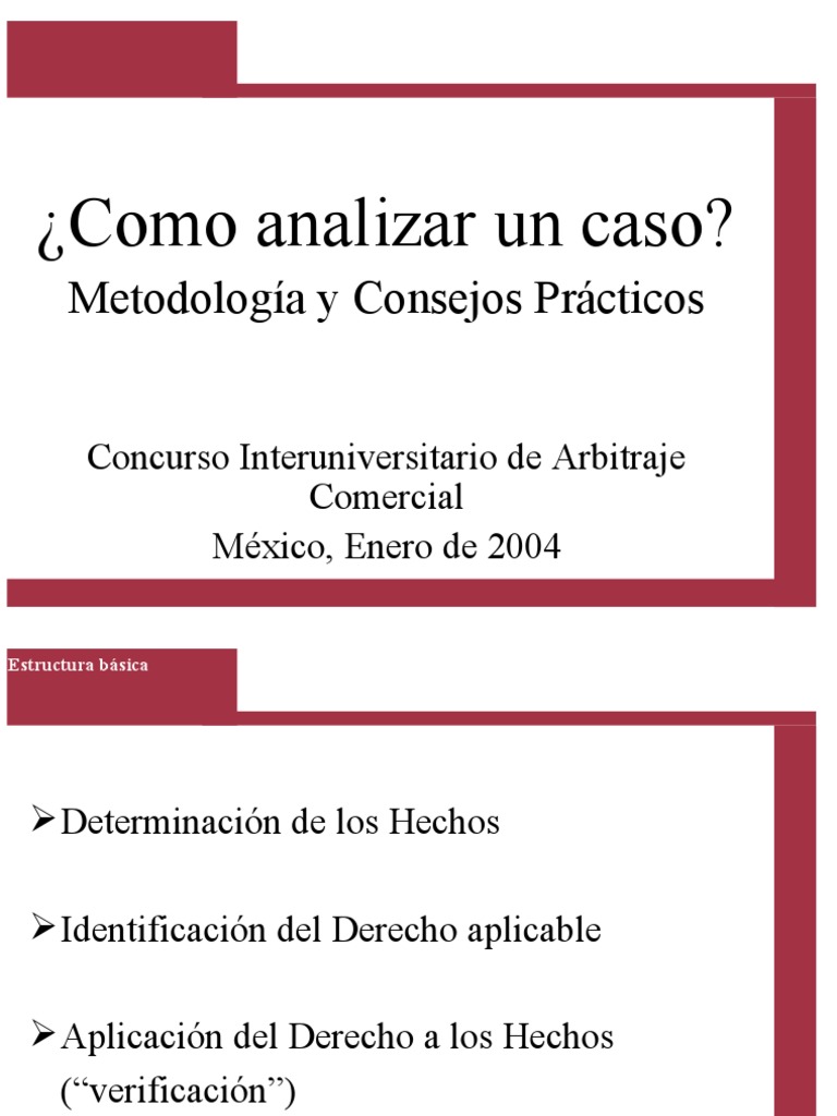 COMO ANALIZAR UN CASO (ARBITRAJE) .Pps | PDF | Gobierno | Justicia