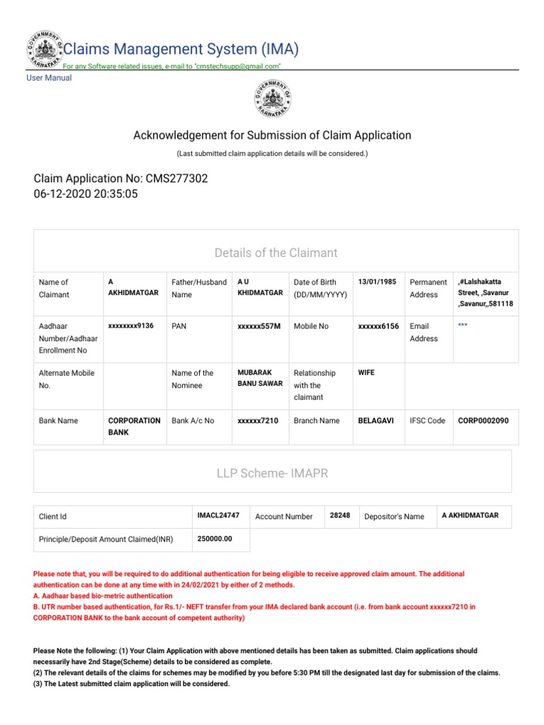 Claims Management System (IMA) | PDF | Cyberspace | Information Technology