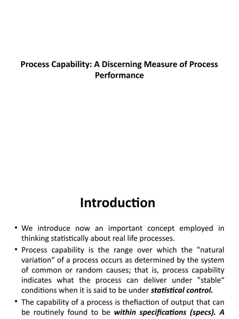 Process Capability: A Discerning Measure of Process Performance | PDF ...