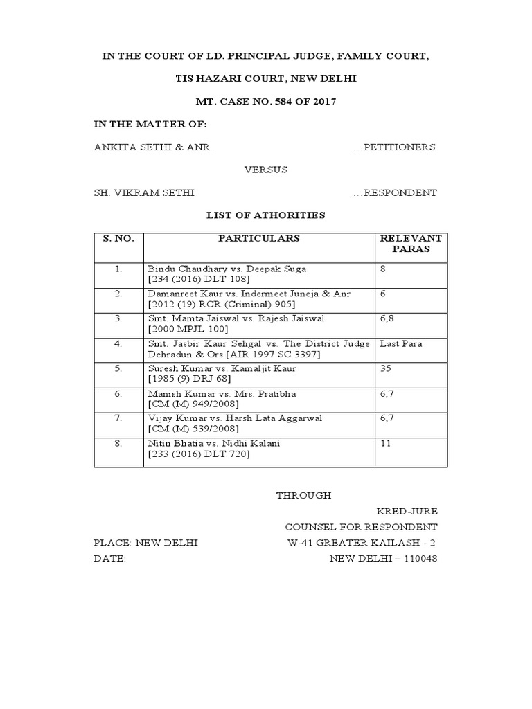 In The Court of Ld. Principal Judge, Family Court, Tis Hazari Court ...