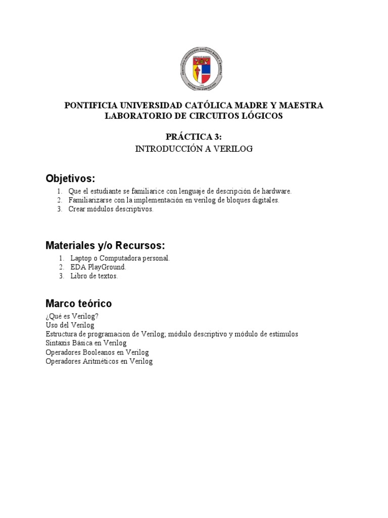 Practica 4 Introducción A Verilog Pdf Puerta Lógica Diseño 