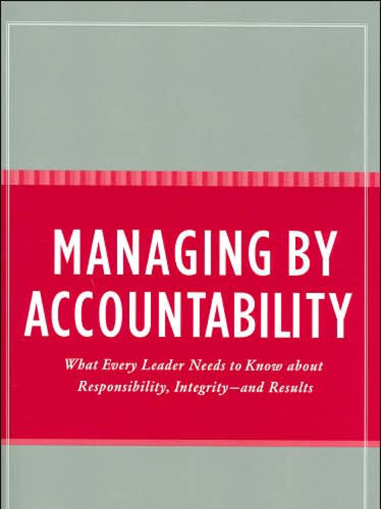 Managing by Accountability | PDF | Bottled Water | Accountability