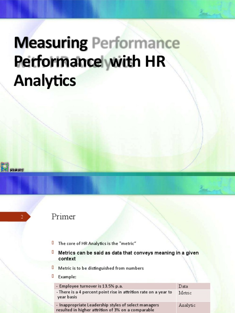 Measuring Performance With HR Analytics | PDF | Analytics | Performance ...