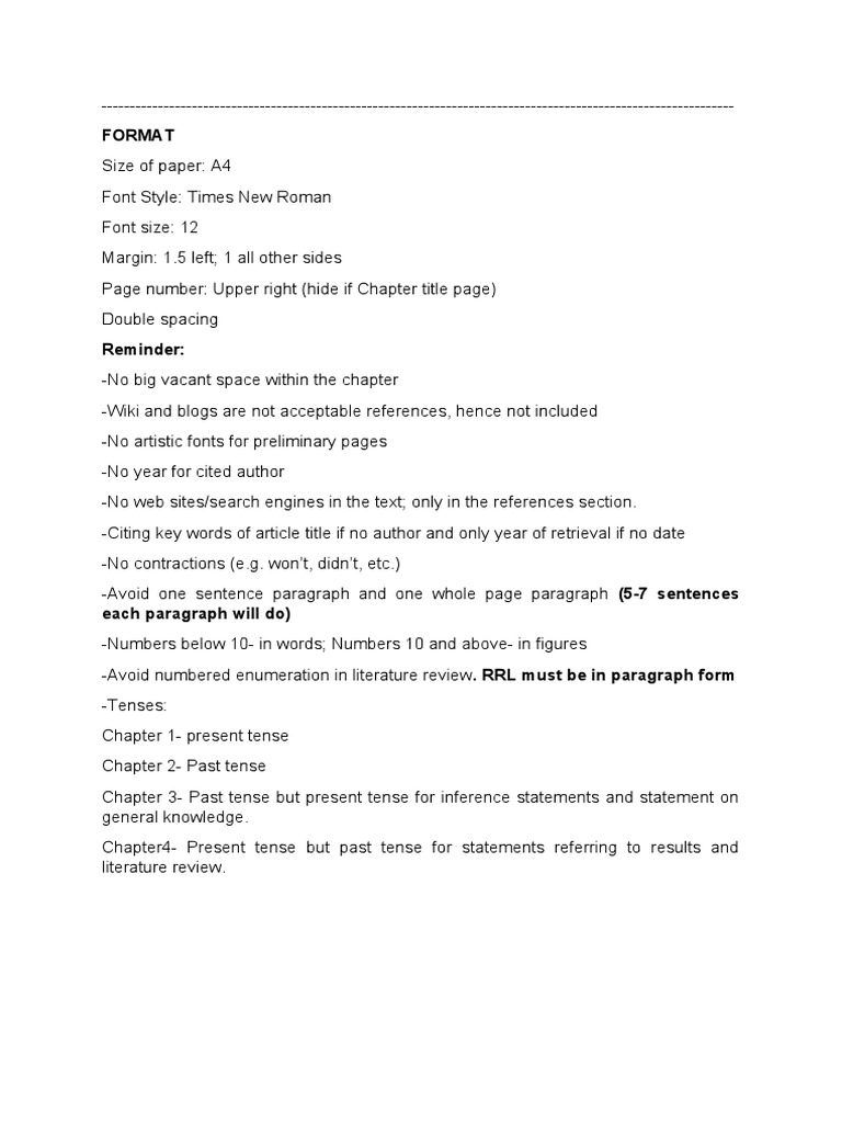 Format For Chapter 1 To 3 | PDF