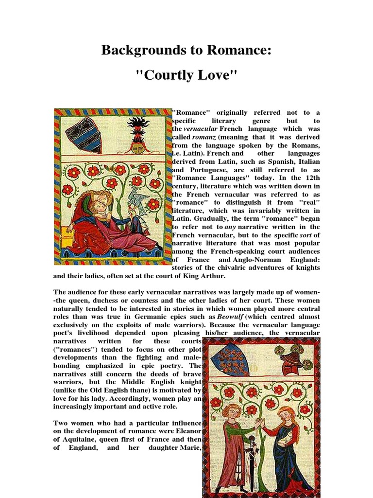 Backgrounds To Romance - Courtly Love | PDF | Chivalric Romance | Poetry