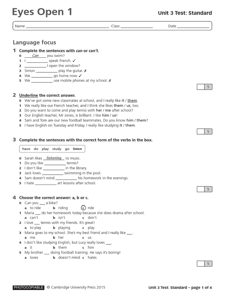 Unit 3 - Standard Test | PDF