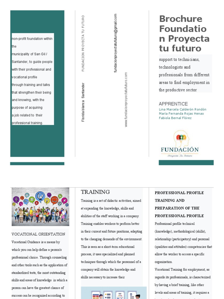Brochure Foundatio N Proyecta Tu Futuro | PDF | Vocational Education | Behavior Modification
