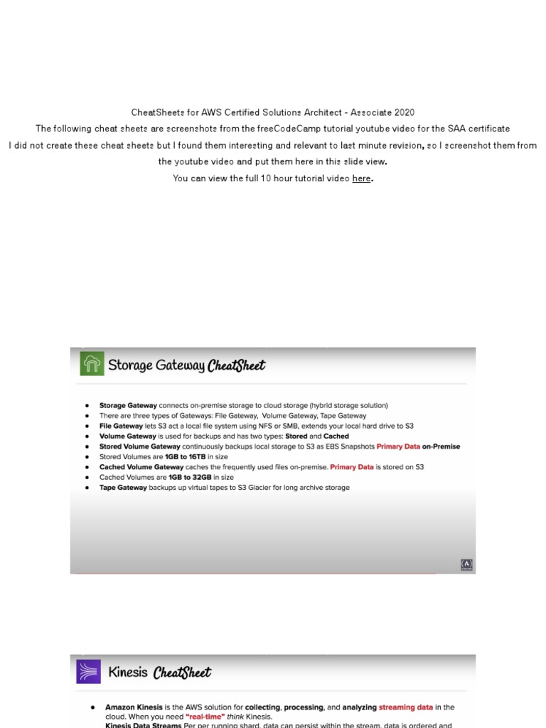 Aws Cheat Sheets | PDF