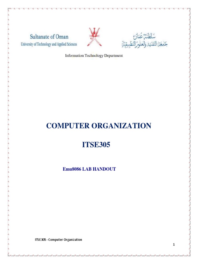Itse305 Computerorganization Emu8086 Lab Manual Pdf Download Free Pdf Array Data Structure