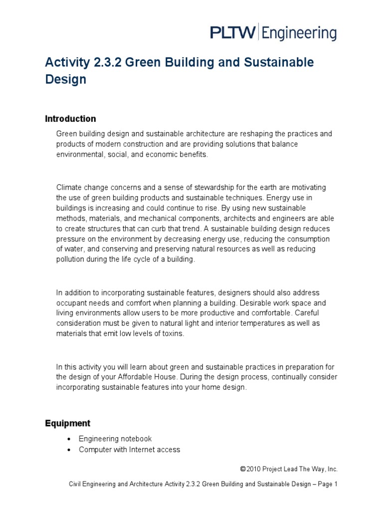 Activity 2.3.2 Green Building and Sustainable Design | Download Free ...