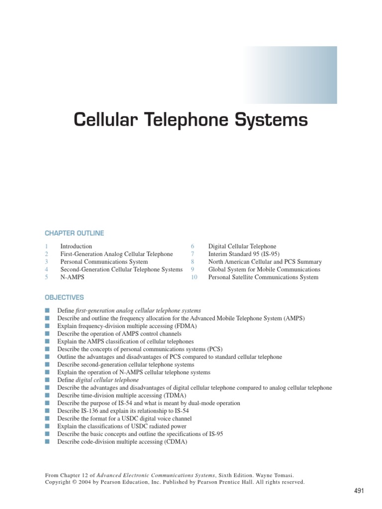Cellular Telephone Systems | PDF | Cellular Network | Duplex (Telecommunications)