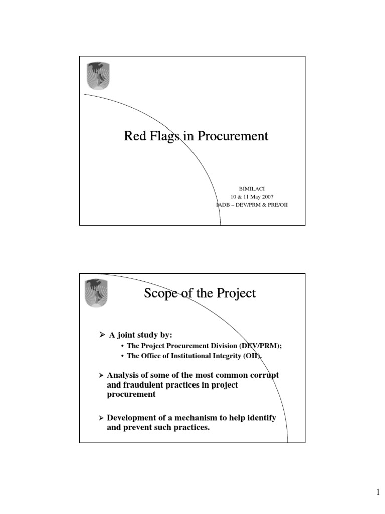 Red Flags in Procurement Red Flags in Procurement: A Joint Study by ...