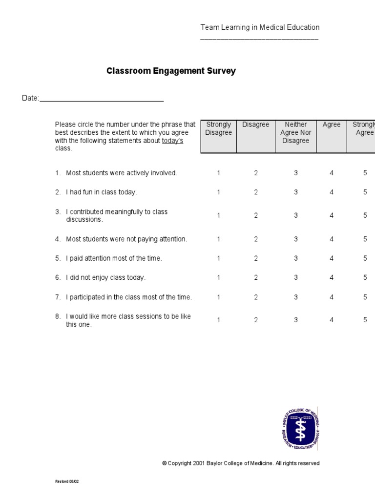 Classroom Engagement Survey (CES) | PDF