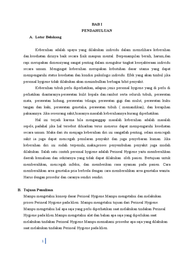 Perineal Hygiene | PDF