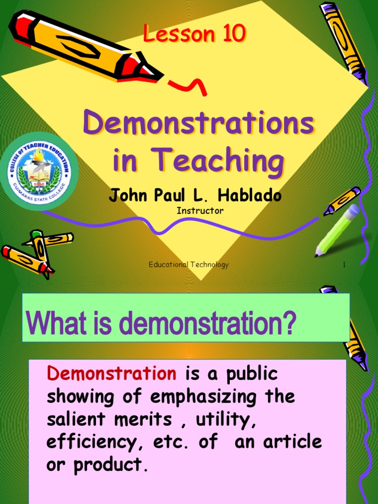Demonstrations in Teaching | PDF | Educational Technology | Applied ...