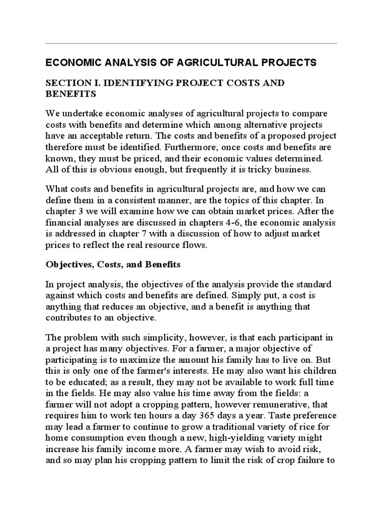 Economic Analysis of Agricultural Projects | PDF | Subsidy | Taxes