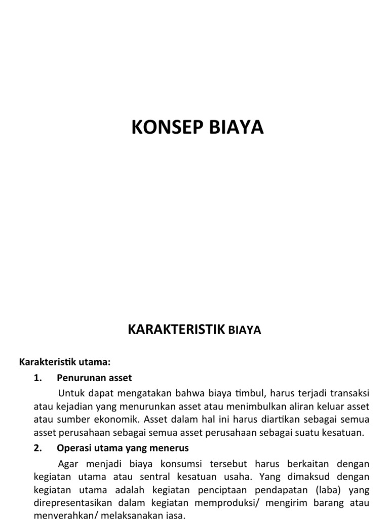 Konsep Biaya | PDF