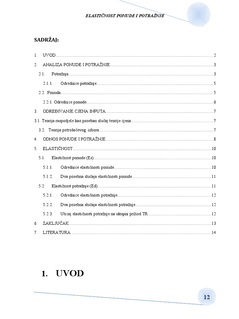 Elastičnost Ponude I Potražnje | PDF