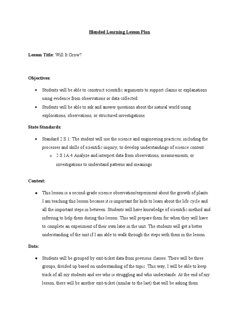 Unit 5 Mastery - Blended Learning Plan | PDF | Observation | Scientific ...