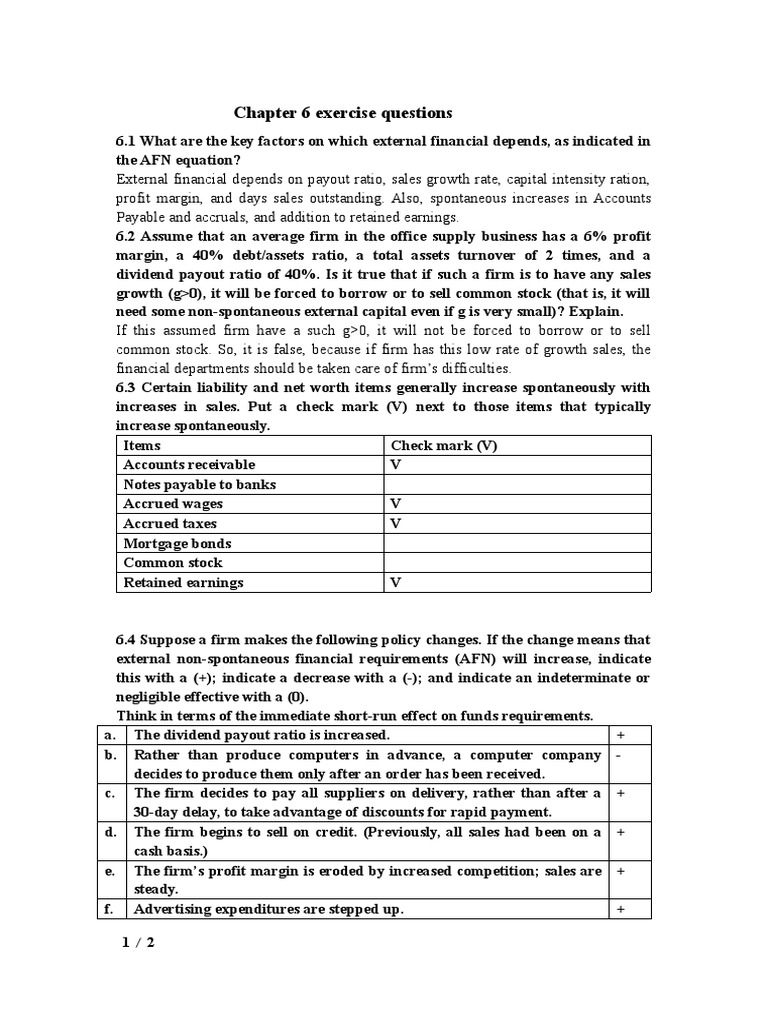 Chapter 6 Exercise Questions | PDF | Dividend | Mortgage Loan