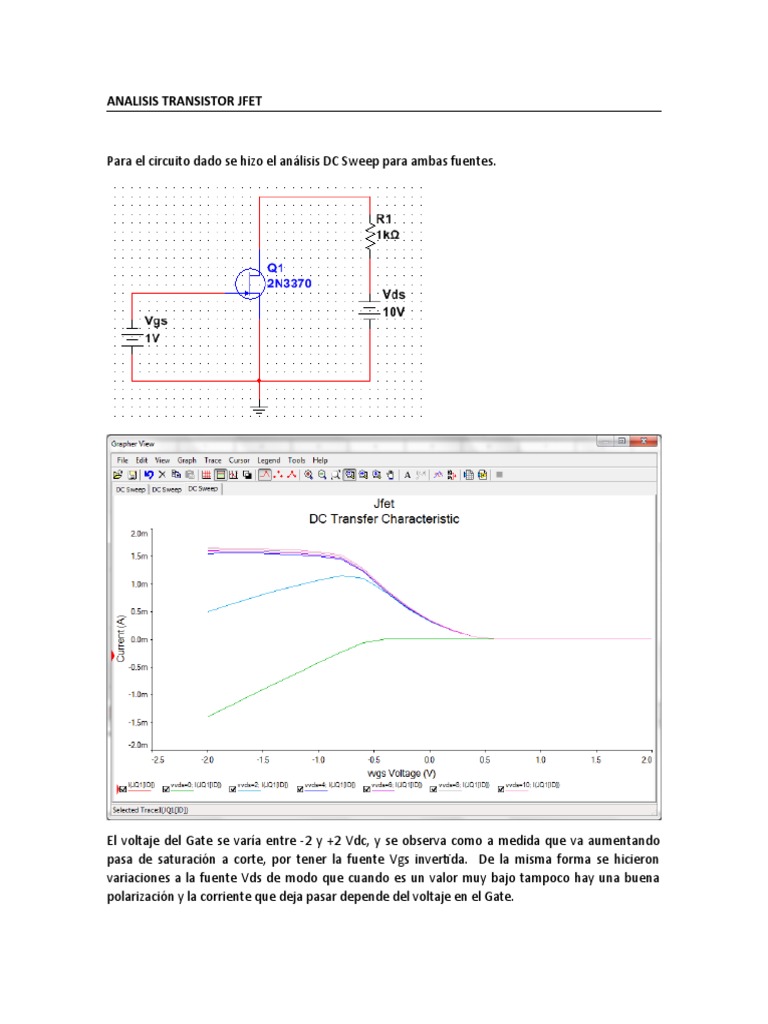Multisim JFET | PDF | Ingeniería Electrónica | Ingenieria Eléctrica