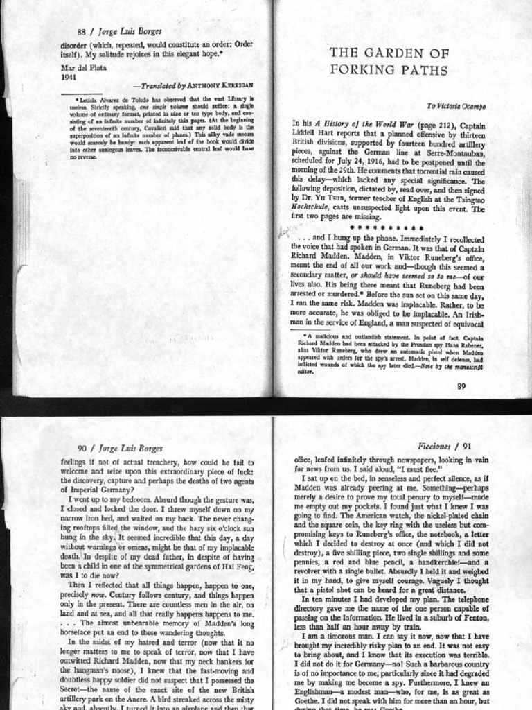 Borges - The Garden of Forking Paths PDF | PDF