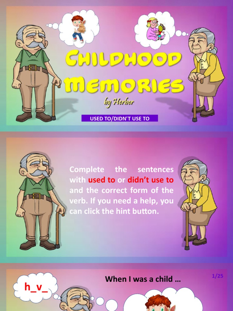 Childhood Memories Fun Activities Games Grammar Drills 108099 | PDF ...